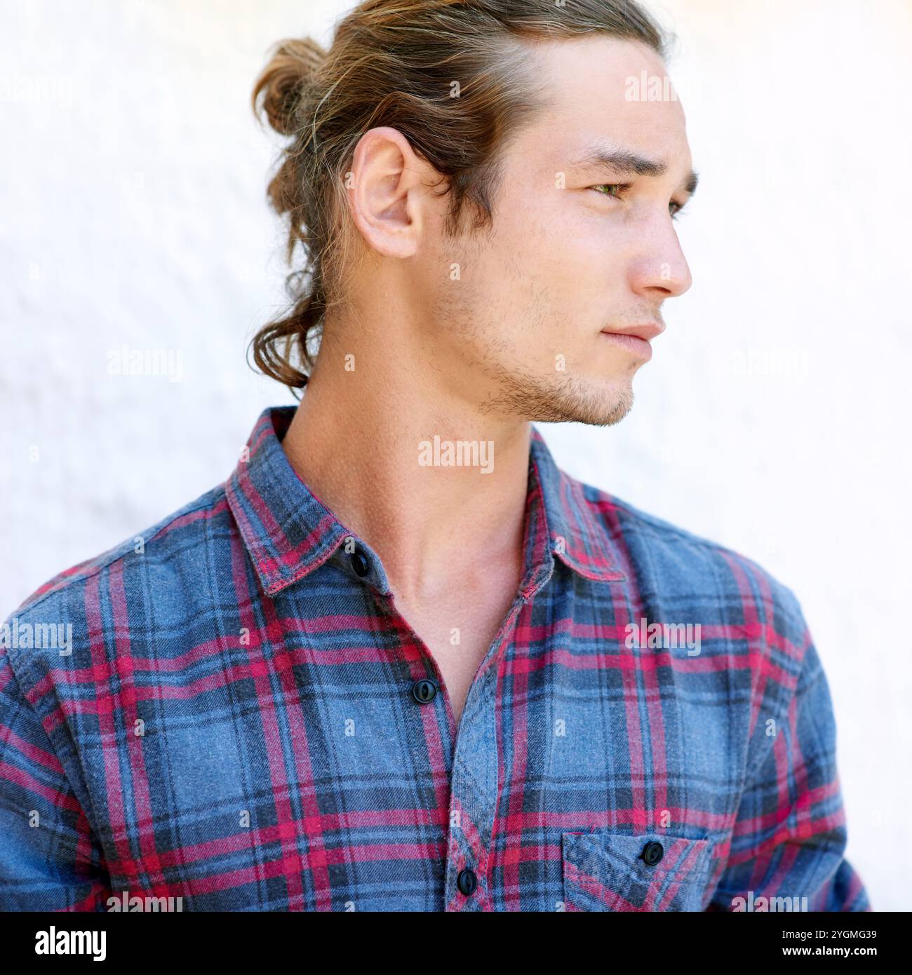 Fashion, serious and man with style, studio and trendy for guy, calm ...