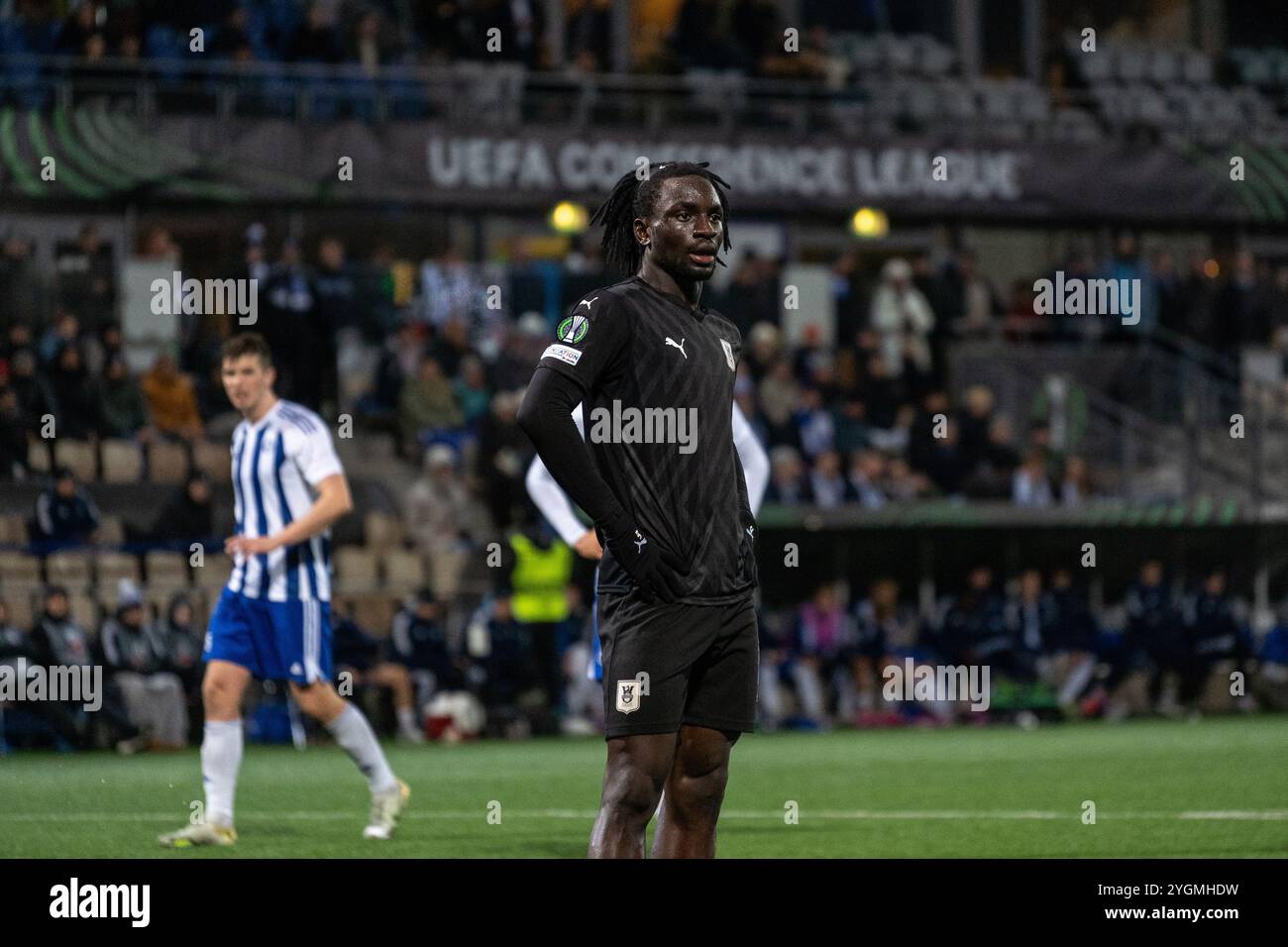 Helsinki, Finland. 7th Nov 2024. Peter Agba of Olimpija during the UEFA ...