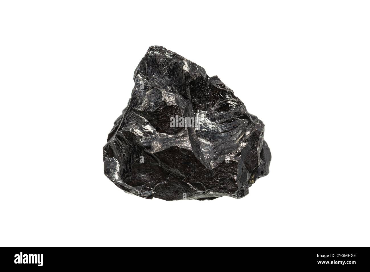 Anthracite coal on white background, a highest carbon content coal with ...