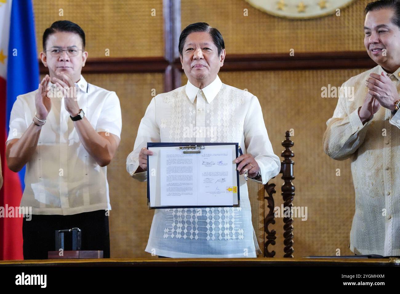 In this photo provided by the Malacanang Presidential Communications ...