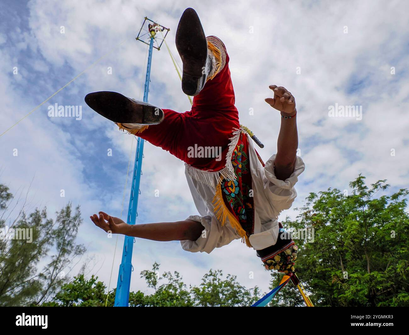 TULUM, MEXICO - OCTOBER 29 2024 - Acrobatic People performing Palo ...
