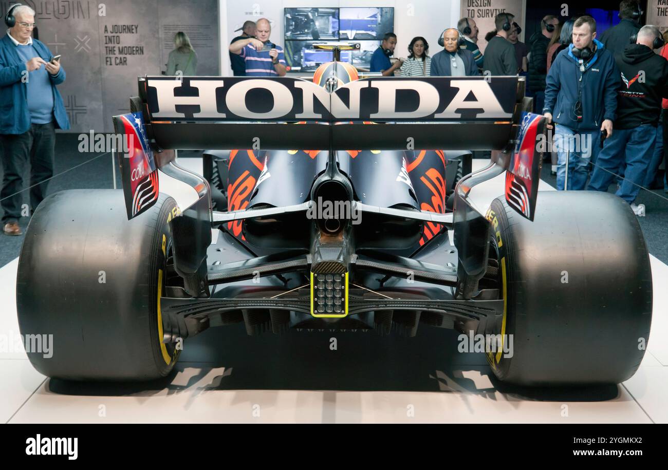 Rear view of Redbull Racing RB16B, 2021 Formula One Car Driven by Max ...