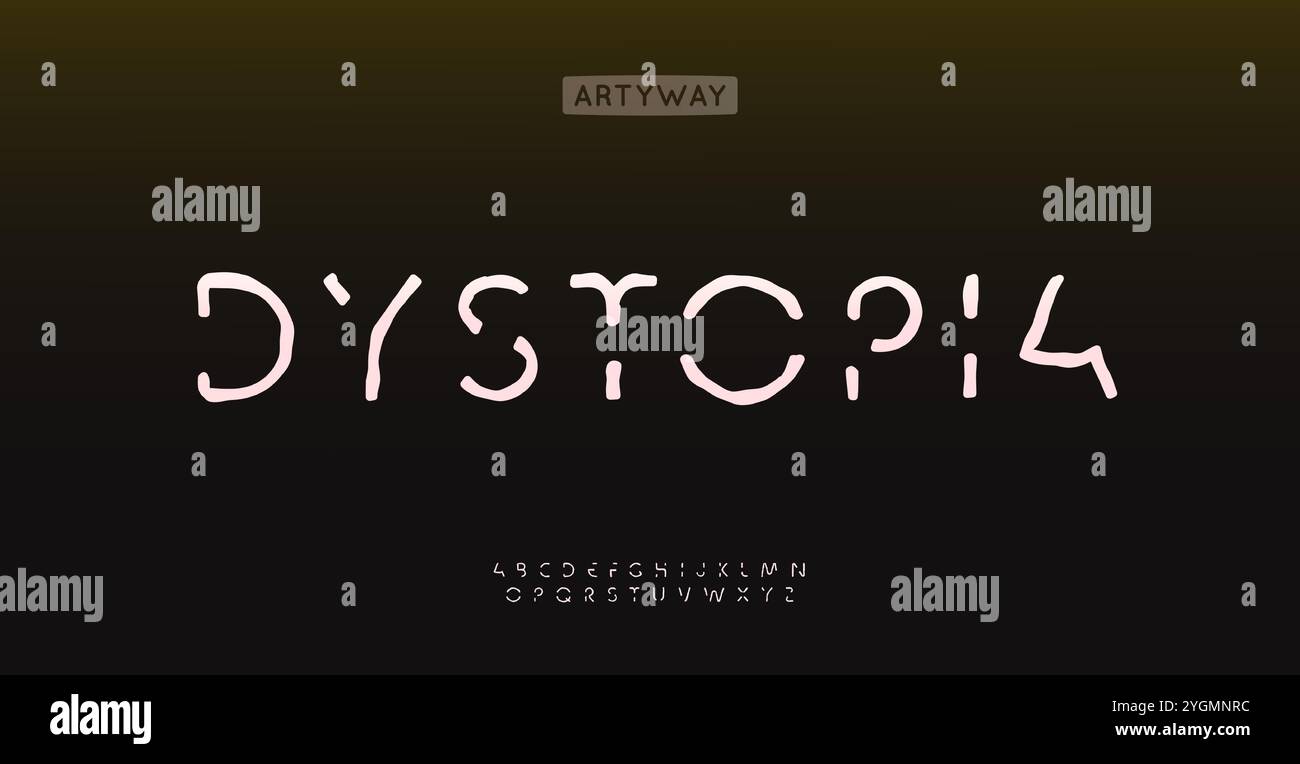 Dystopian fragmented alphabet, raw stencil font, uneven minimal font ...