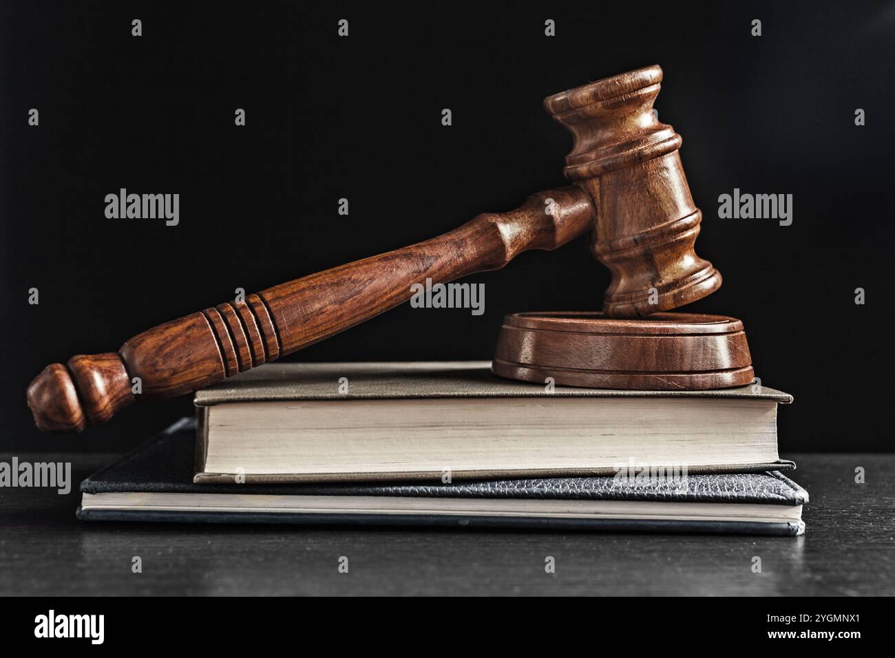 Judge's Gavel over black background Stock Photo - Alamy