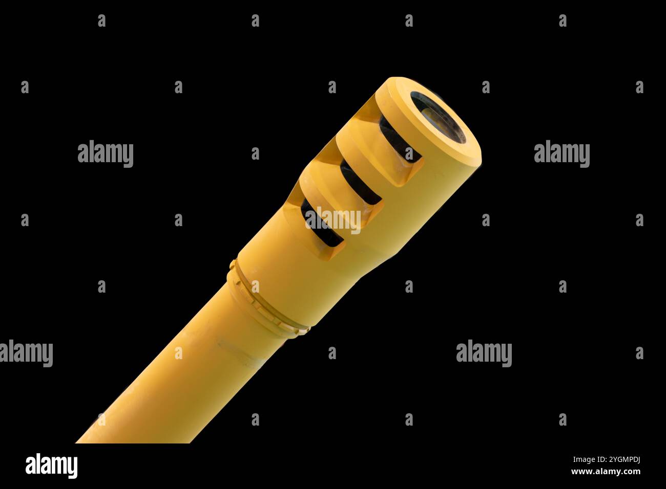 Tank gun barrel isolated black background Stock Photo - Alamy