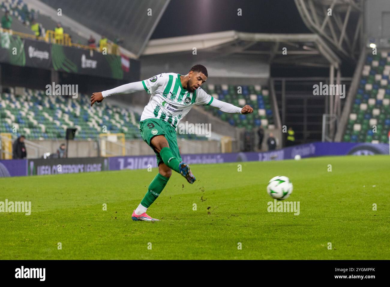 Belfast, Northern Ireland. 7th November 2024. Willem Geubbels crosses ...
