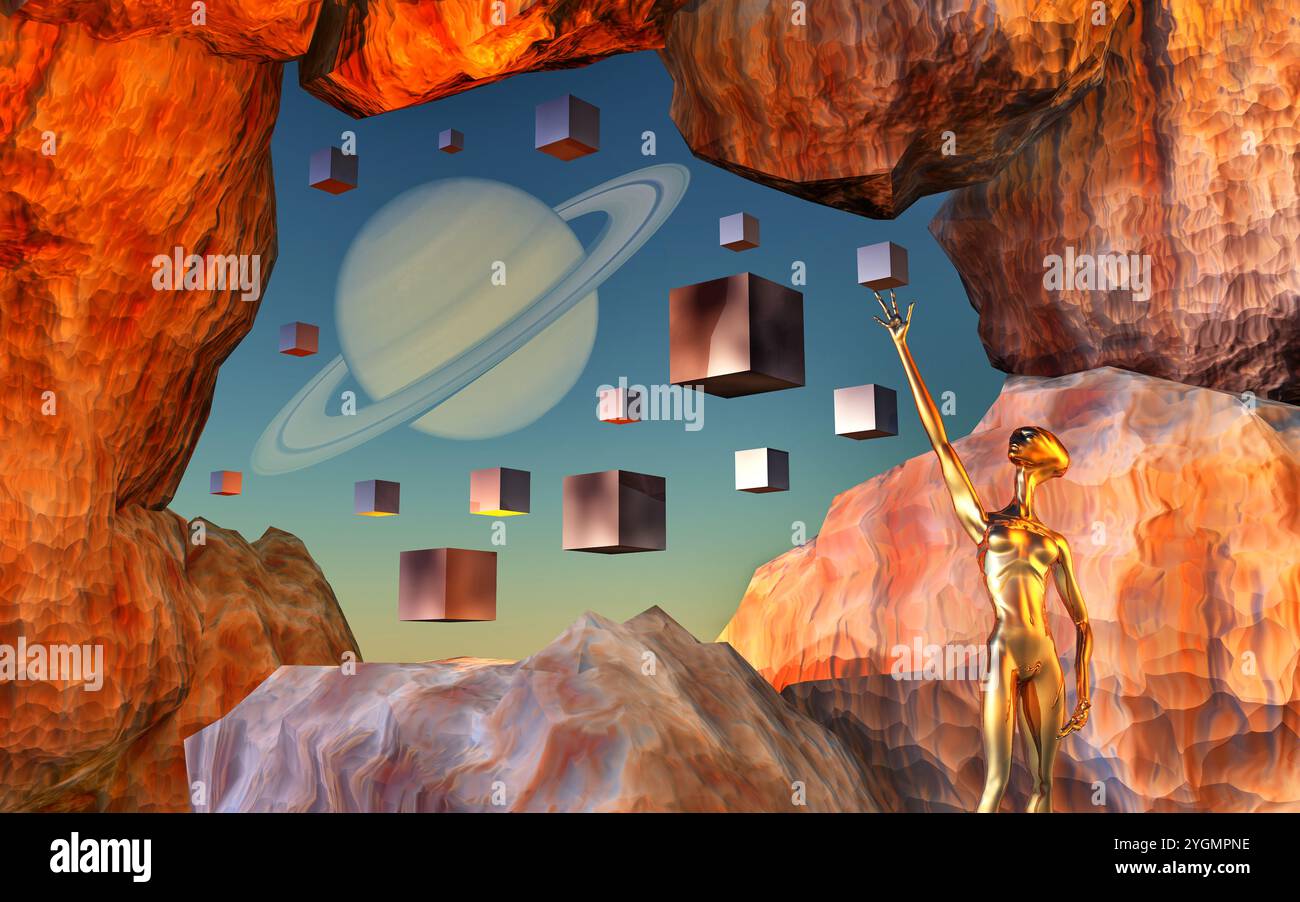 Saturn cube worship hi-res stock photography and images - Alamy