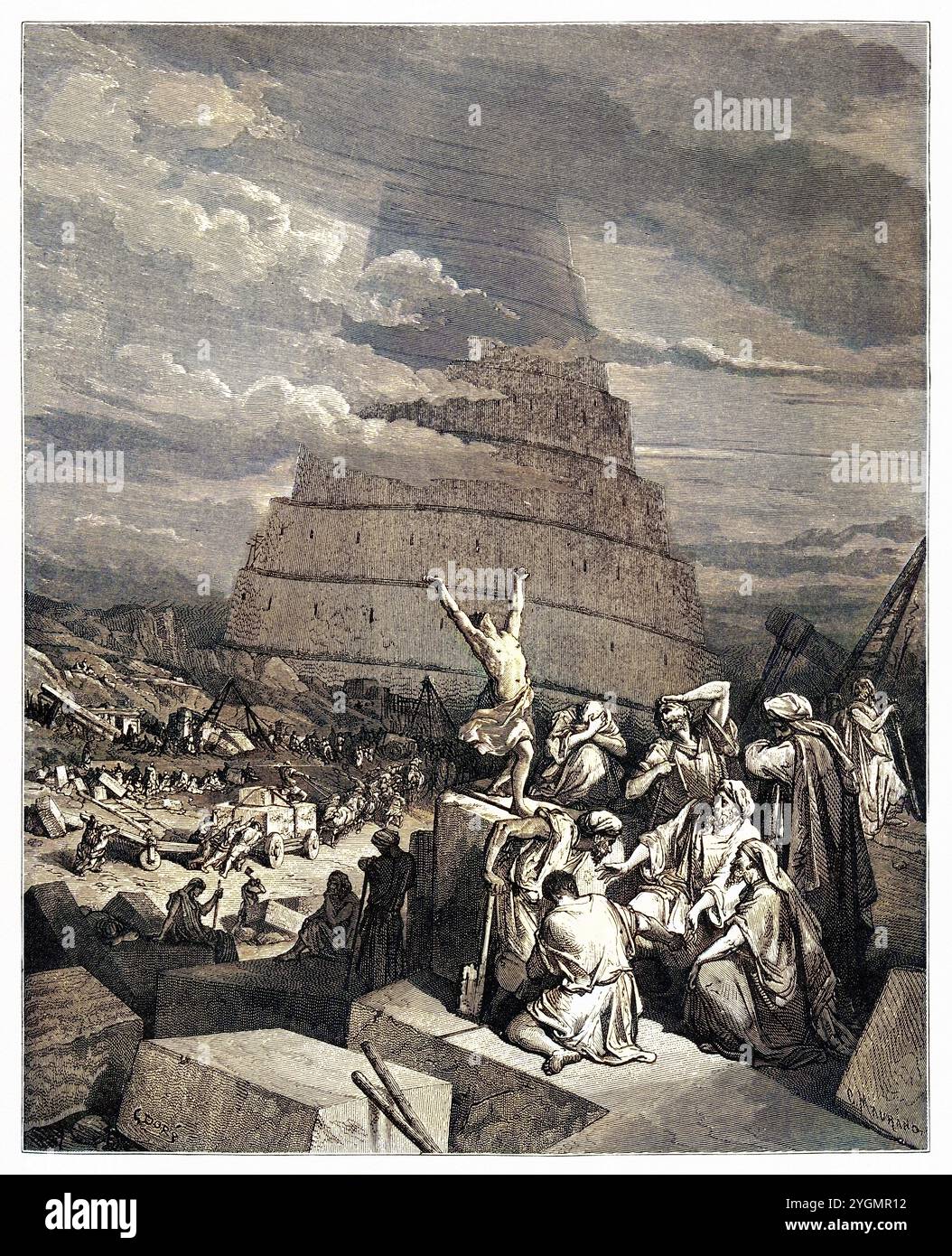 Genesis tower babel engraving hi-res stock photography and images - Alamy