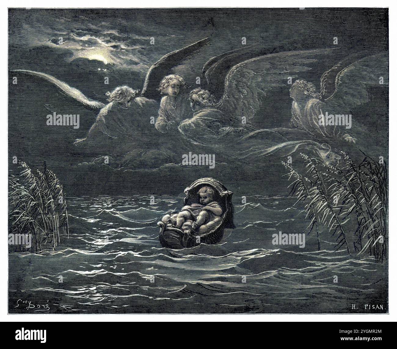 As a baby, Moses was placed in a basket and set adrift amid the reeds ...