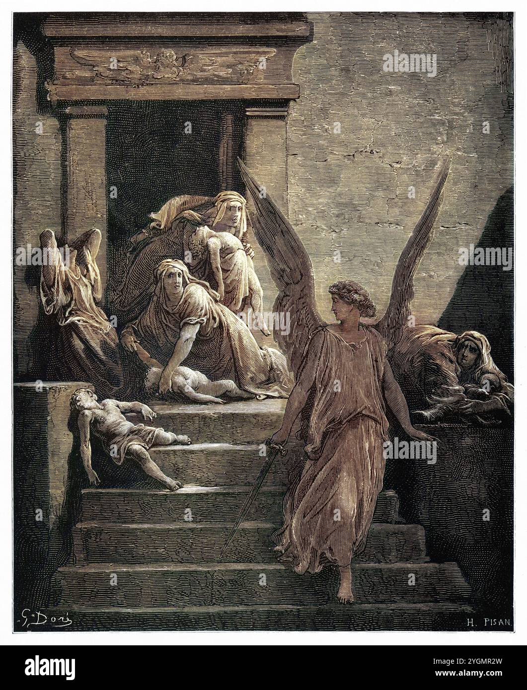 The tenth Plague. Death of Egyptians’ firstborn children. Old Testament ...