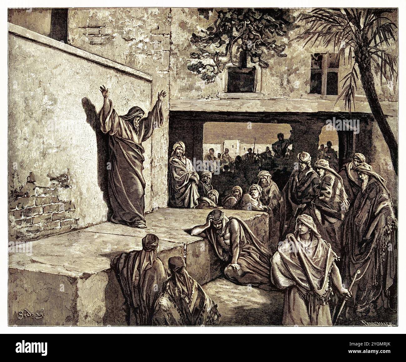 Micah the Moreshite prophet preaching to the Israelites. Old Testament ...