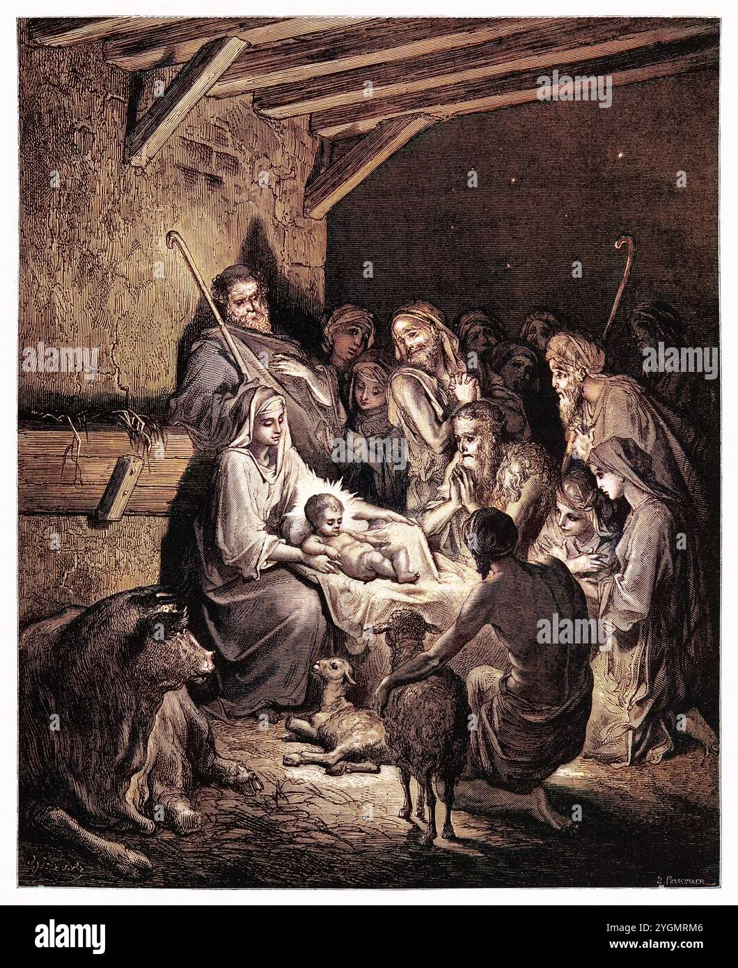 Nativity animals color drawing Cut Out Stock Images & Pictures - Alamy