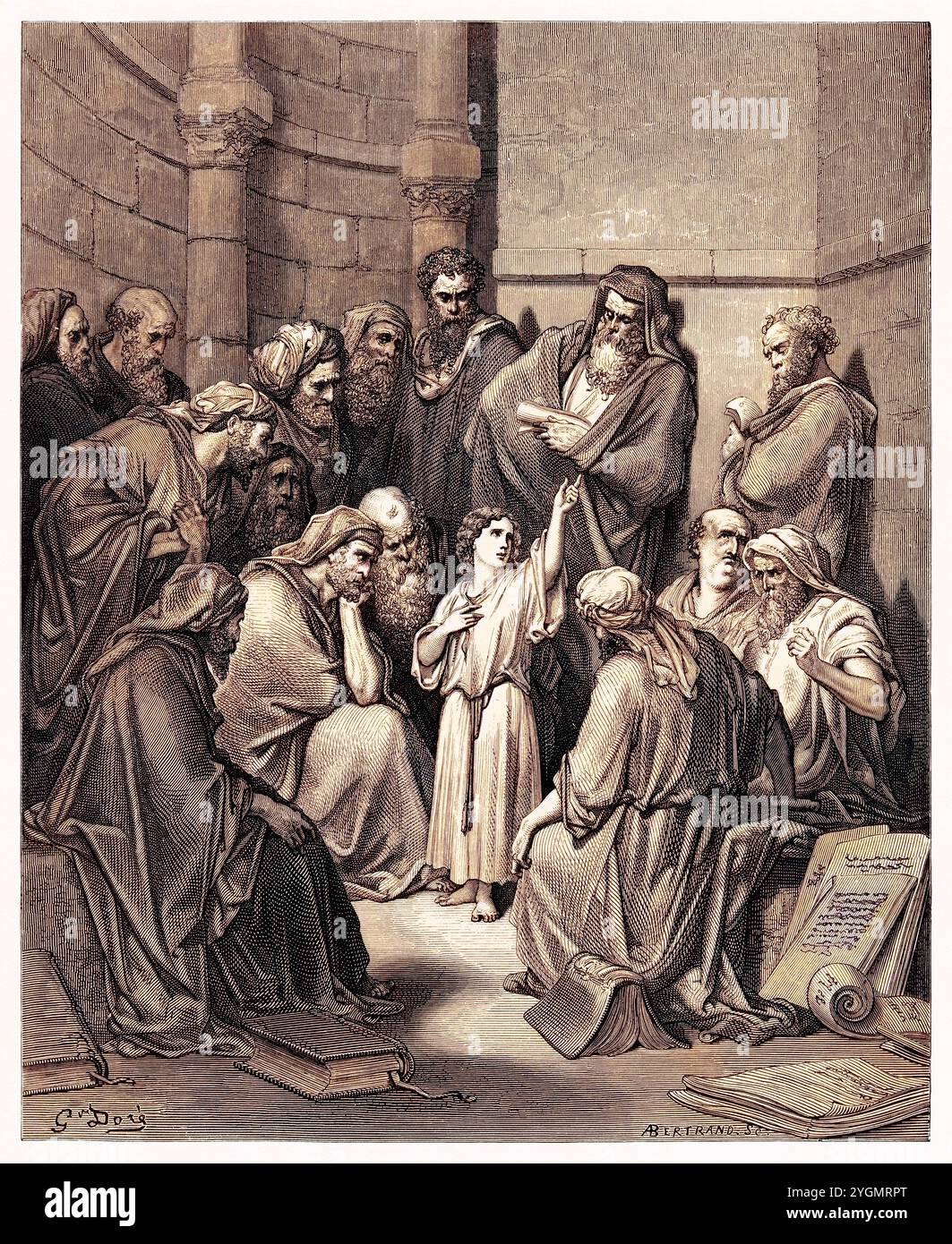 Christ among the Doctors in the Temple. New Testament. Antique ...