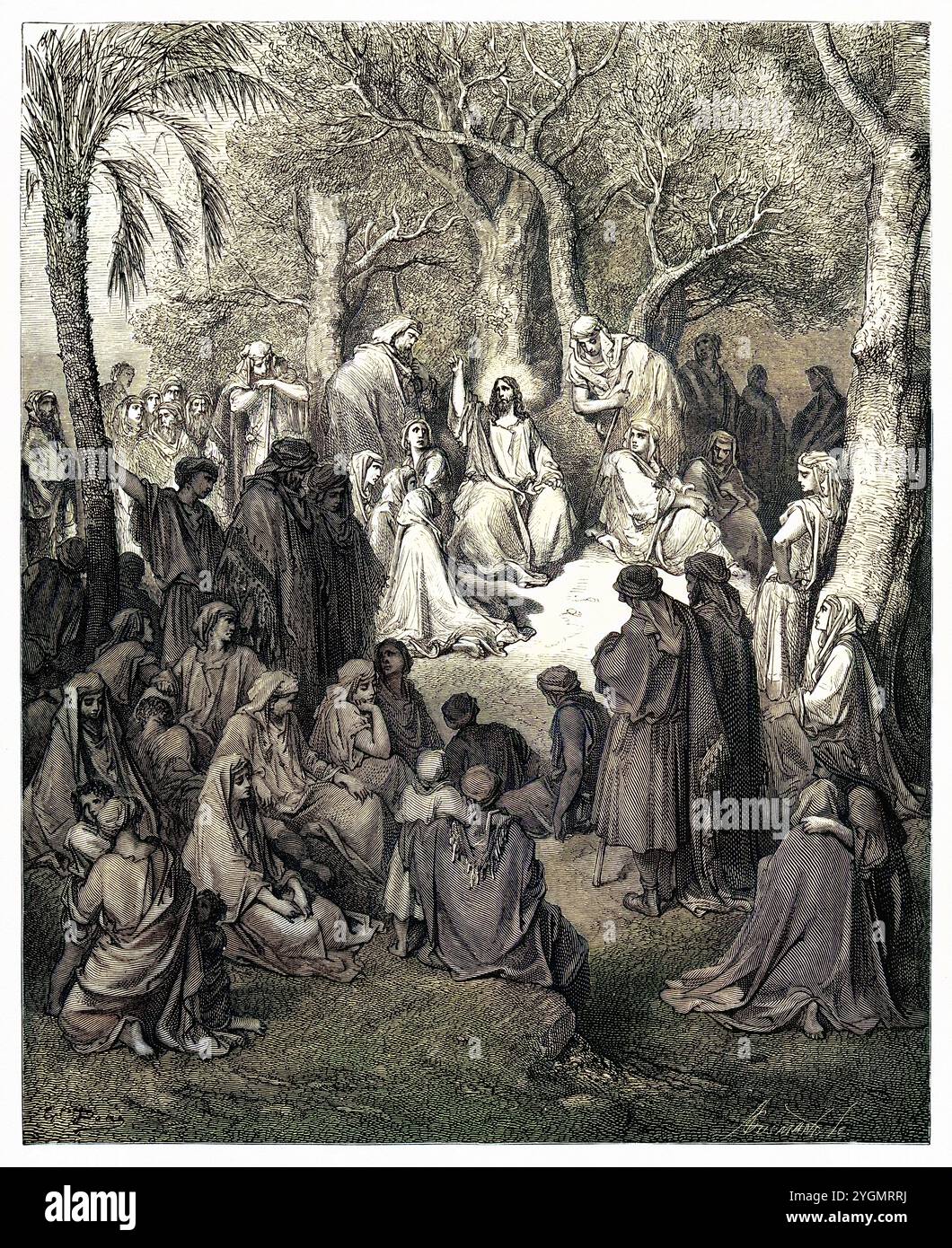 Jesus preaching sermon on mount Cut Out Stock Images & Pictures - Alamy