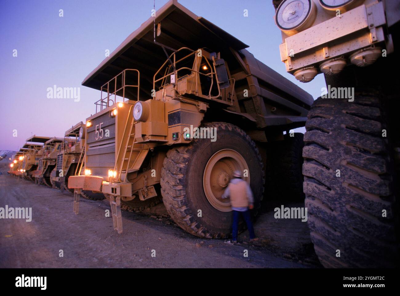Giant dump trucks, McCoy/Cove Mine Stock Photo - Alamy
