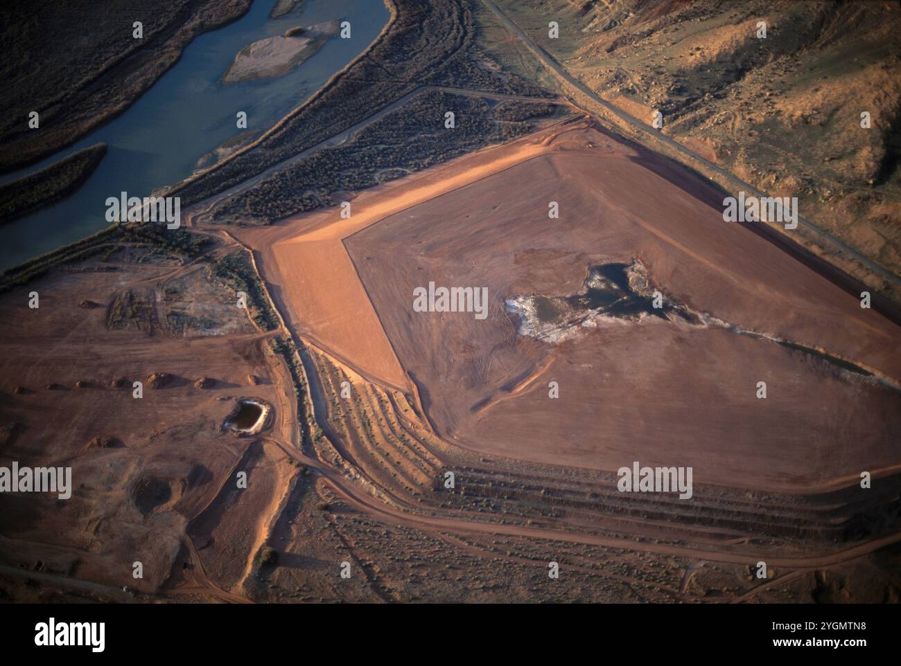 Aerial of a pile of uranium tailings, Moab, Utah, USA Stock Photo - Alamy
