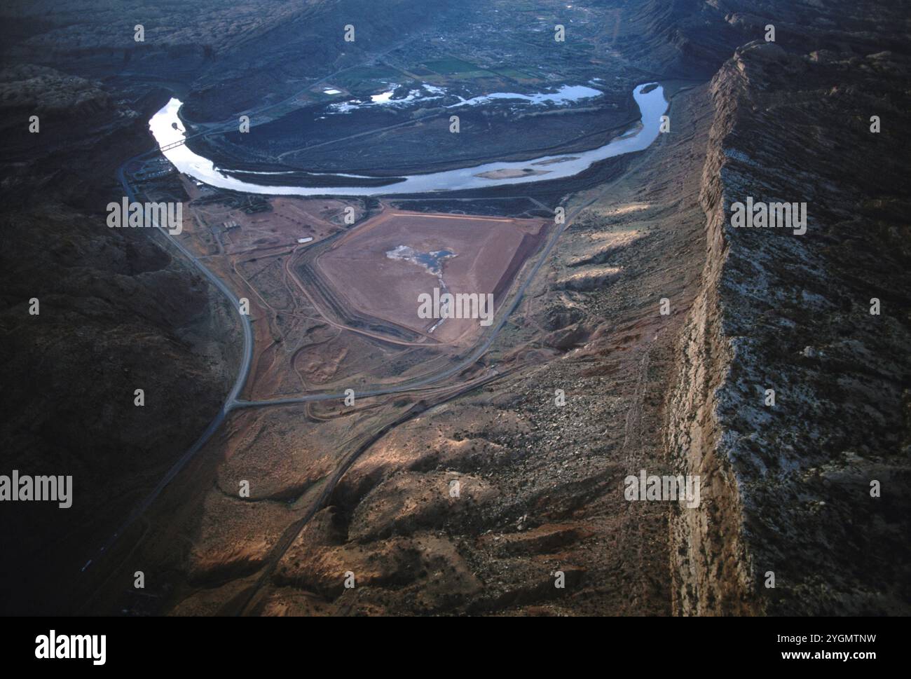 Aerial of a pile of uranium tailings, Moab, Utah, USA Stock Photo - Alamy