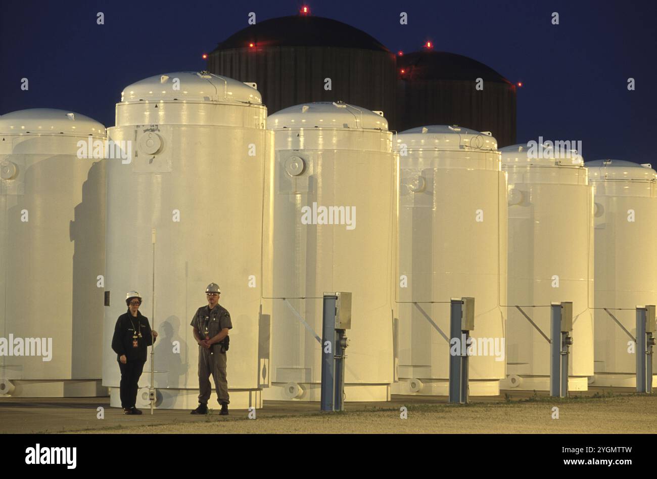 Dry casks used to store nuclear material, Minnesota, USA Stock Photo ...