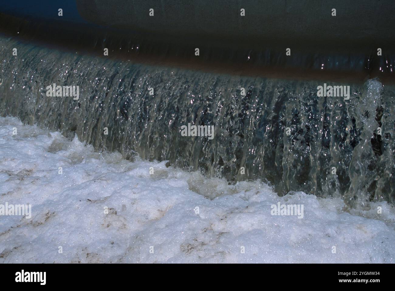 Wastewater at a sewage treatment plant called El Trebal built by ...