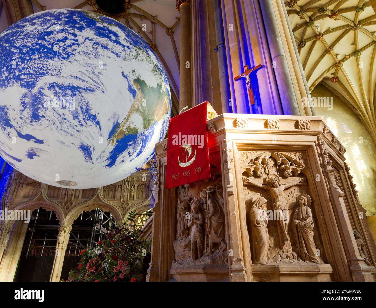 Luke Jerram Gia, on display in Bristol Cathedral, highlighting Cope 29 ...