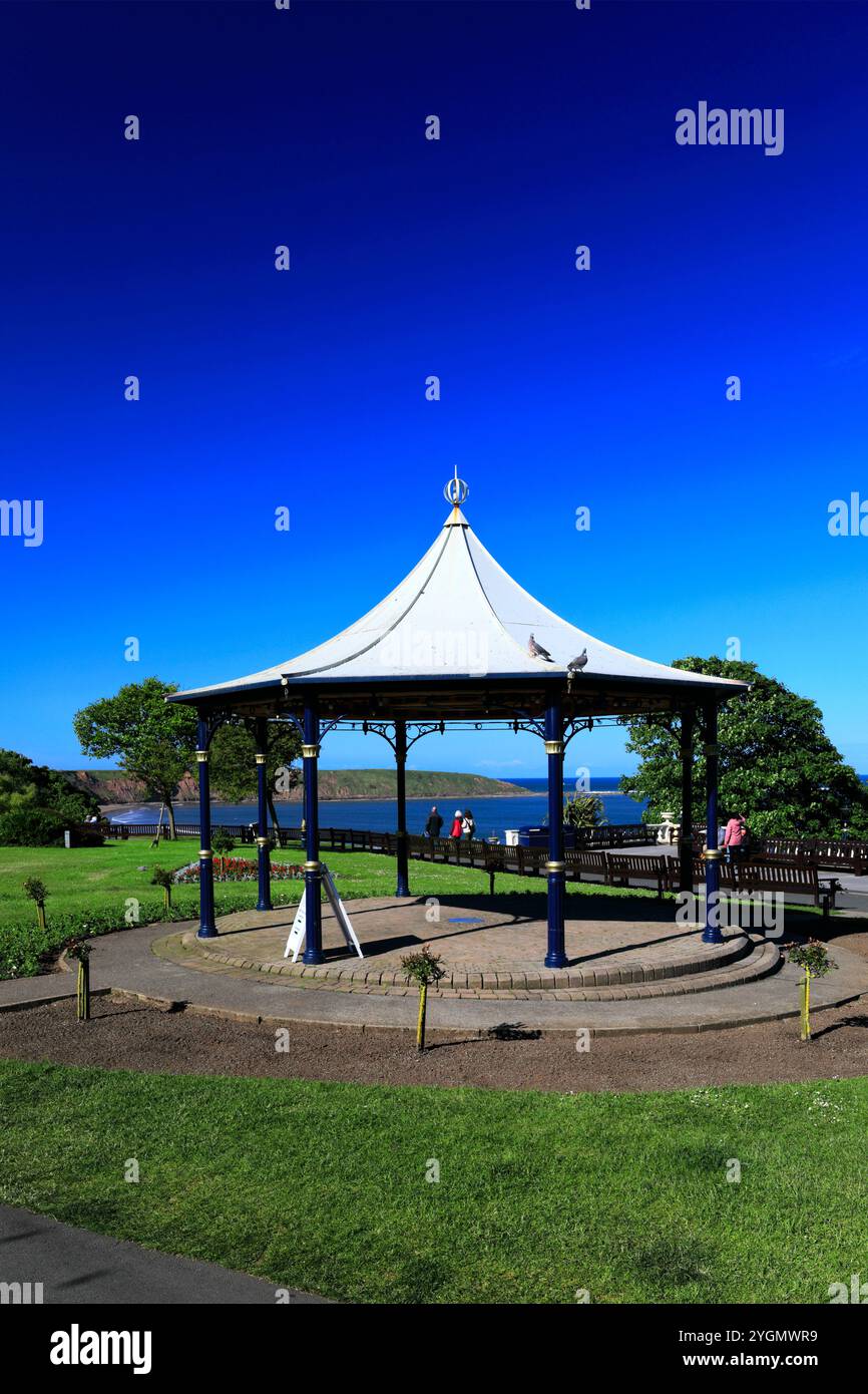 The bandstand in Crescent Gardens, Filey town, North Yorkshire, England ...