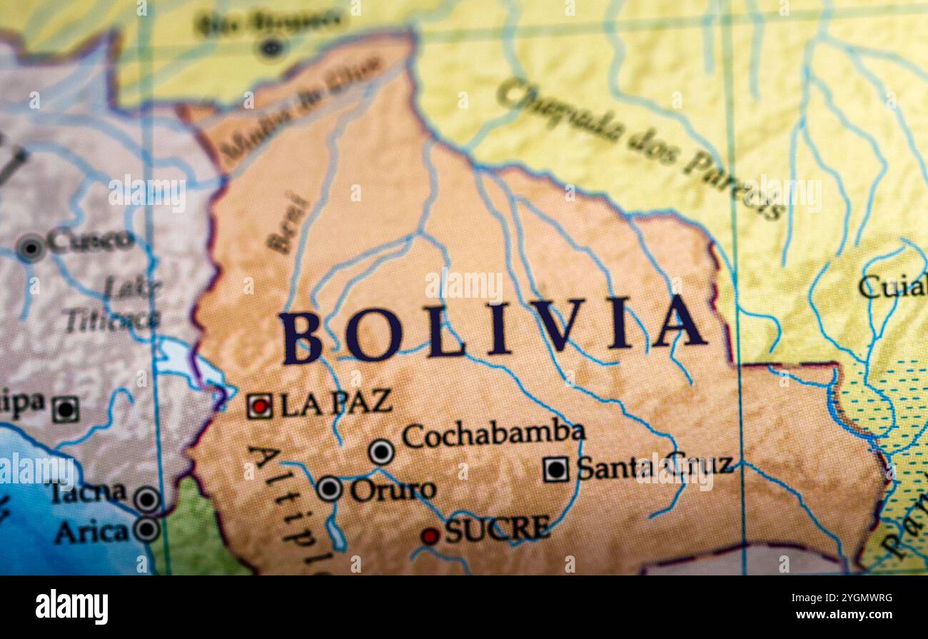 Bolivia south america map hi-res stock photography and images - Alamy