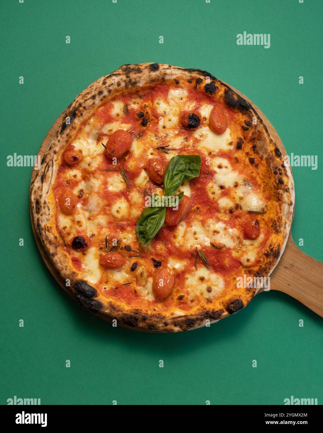 Authentic Italian pizza with a crispy crust, fresh mozzarella, tomato ...