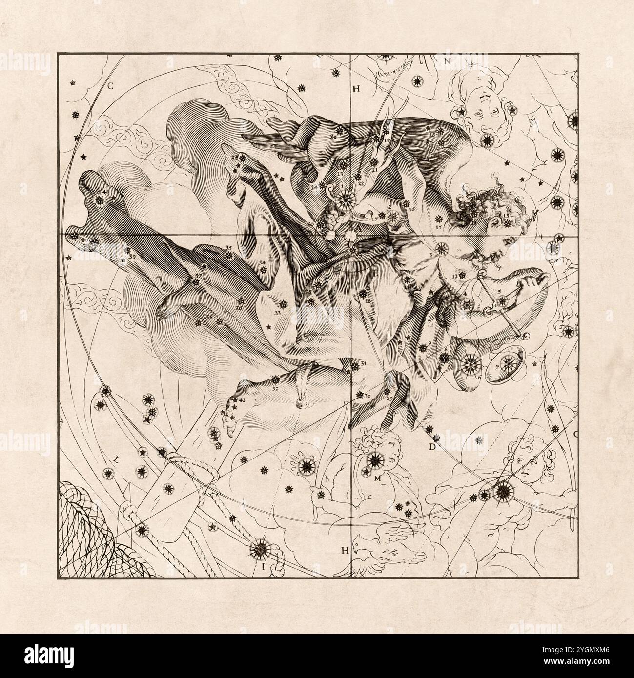 Vintage celestial map hi-res stock photography and images - Alamy