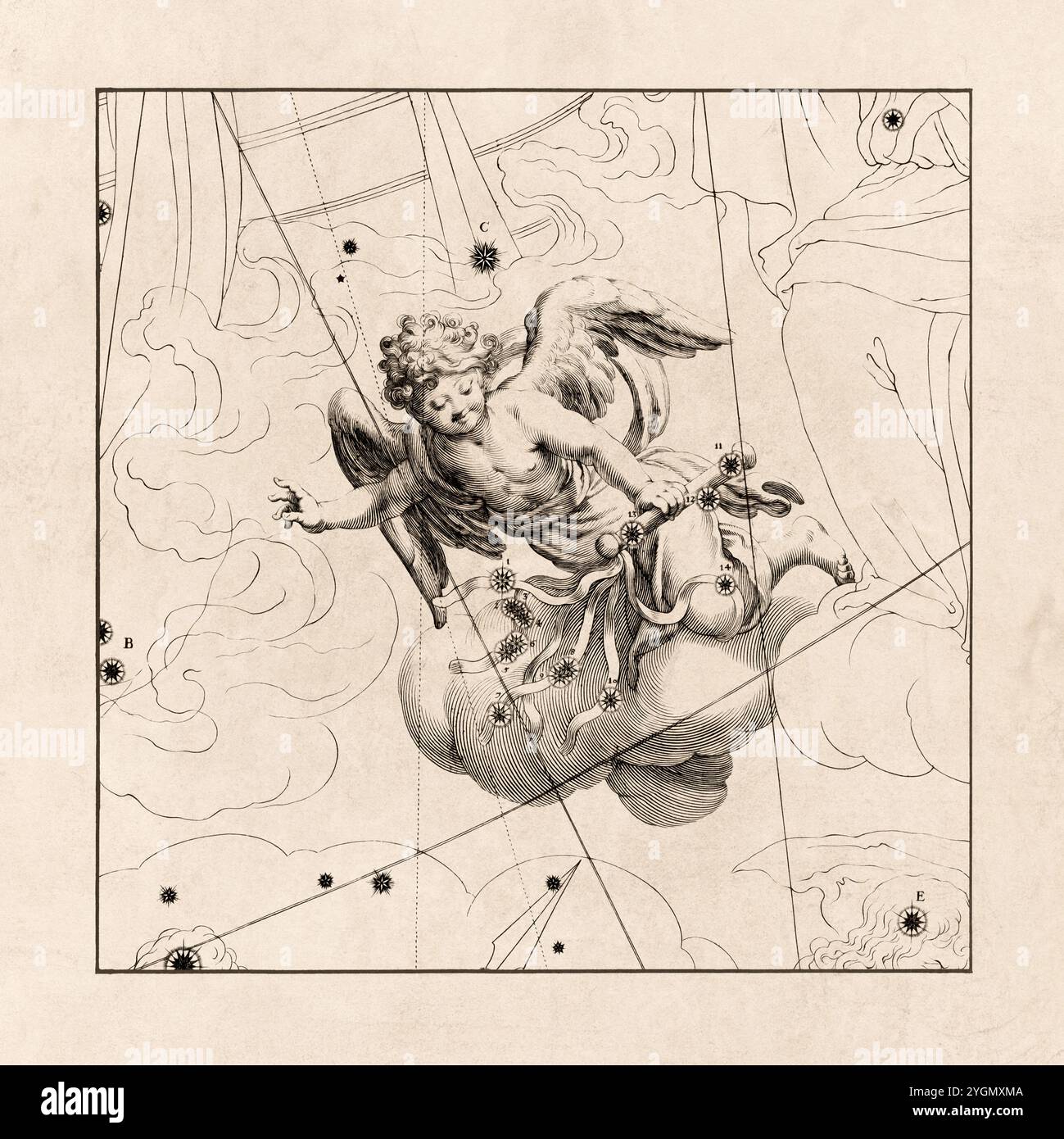 Celestial Map Illustration with vintage inspiration.Constellation ...