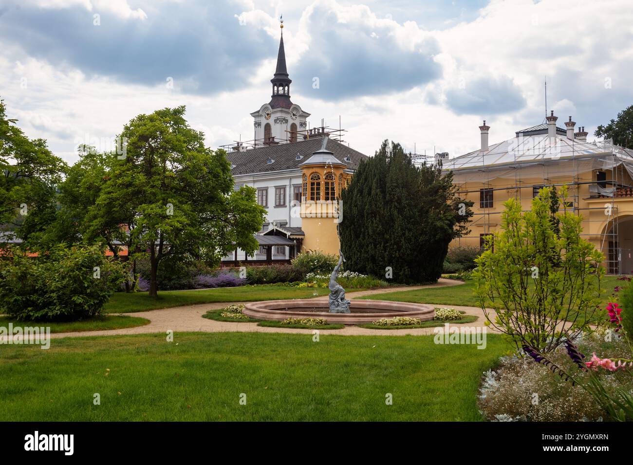 Historical Lysice Castle, iconic landmark in Lysice town, South Moravia ...