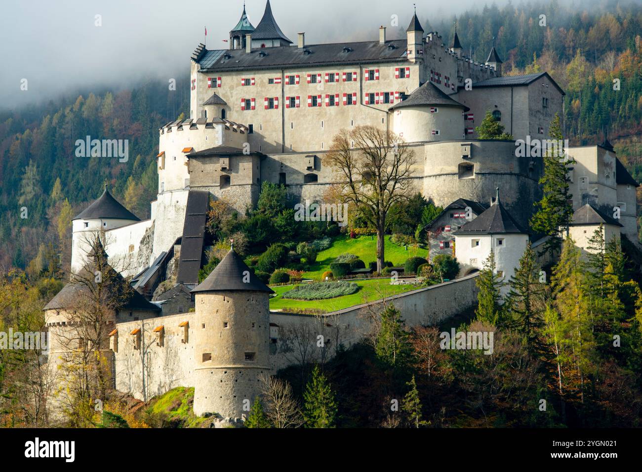 Medieval Hohenwerfen Castle - Austria Stock Photo - Alamy