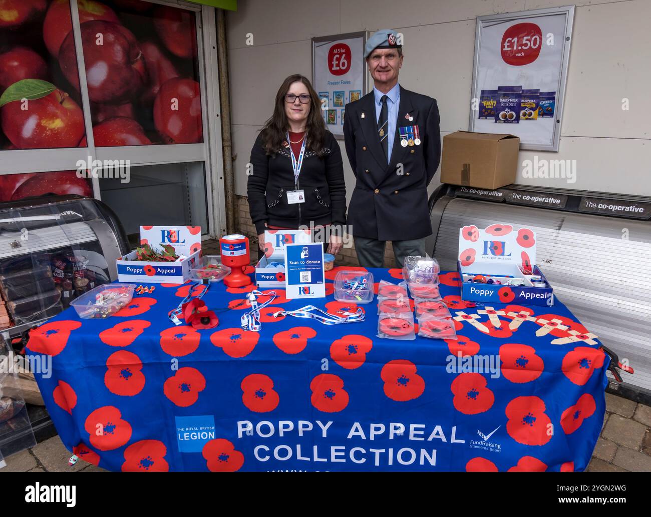 Poppy day appeal stand, The Parade, Cherry Willingham, Lincoln ...