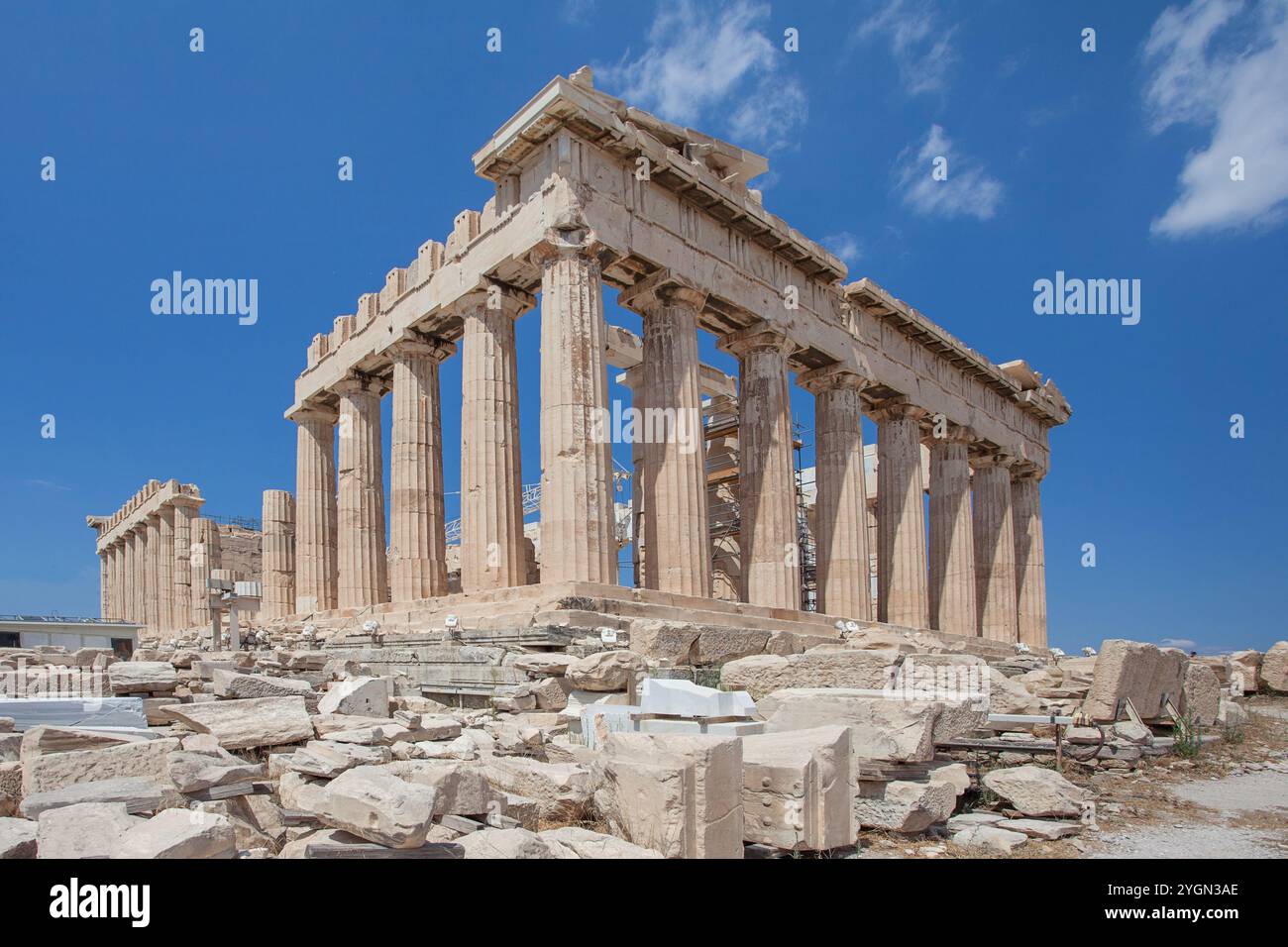 Greek archaeology and travel concept. Acropolis and Parthenon in Athens, Greece. Ancient Greece ...