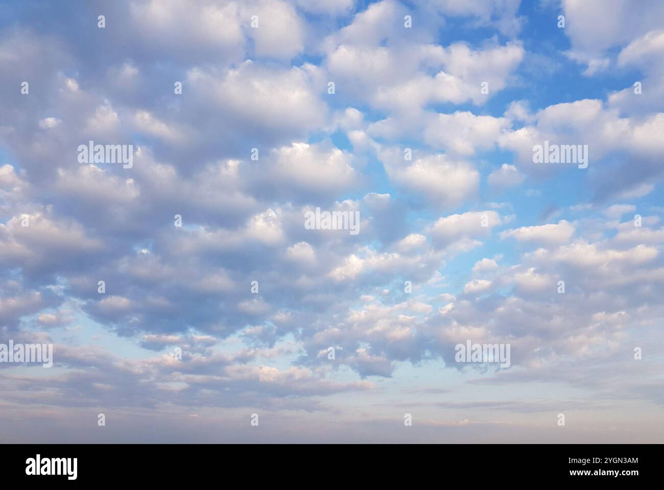 Beautiful day. Perfect blue sky with white light clouds, nature ...