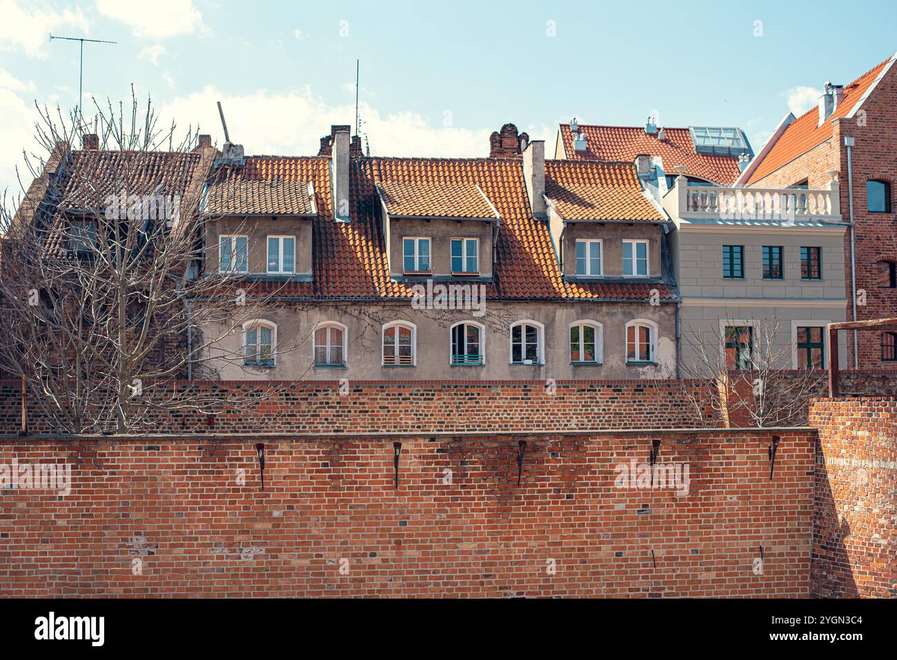 Medieval city walls of Torun, Poland, showcasing well-preserved ...