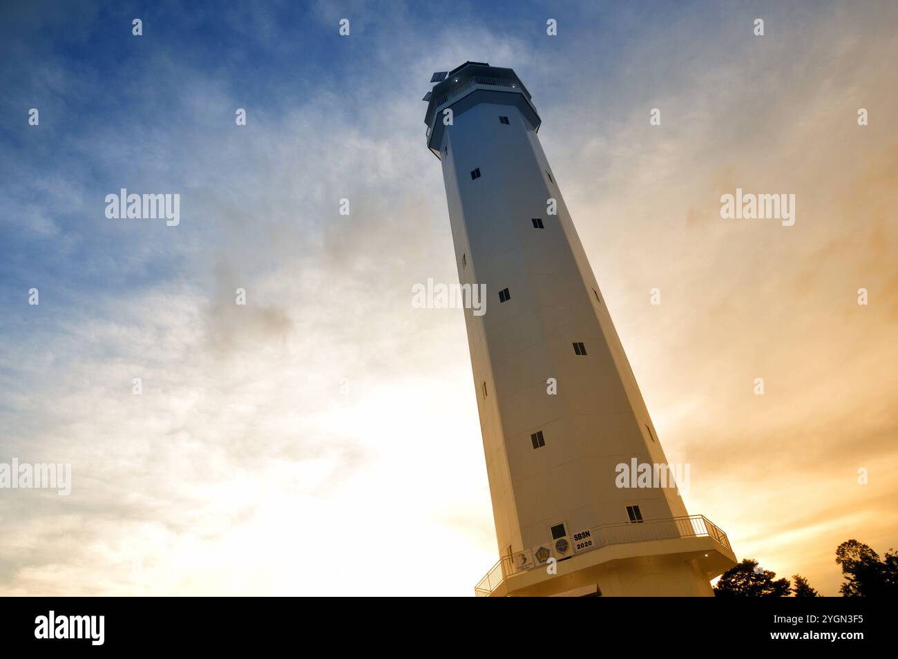 The white tower of the Tanjung Batu Tarakan lighthouse - Indonesia ...