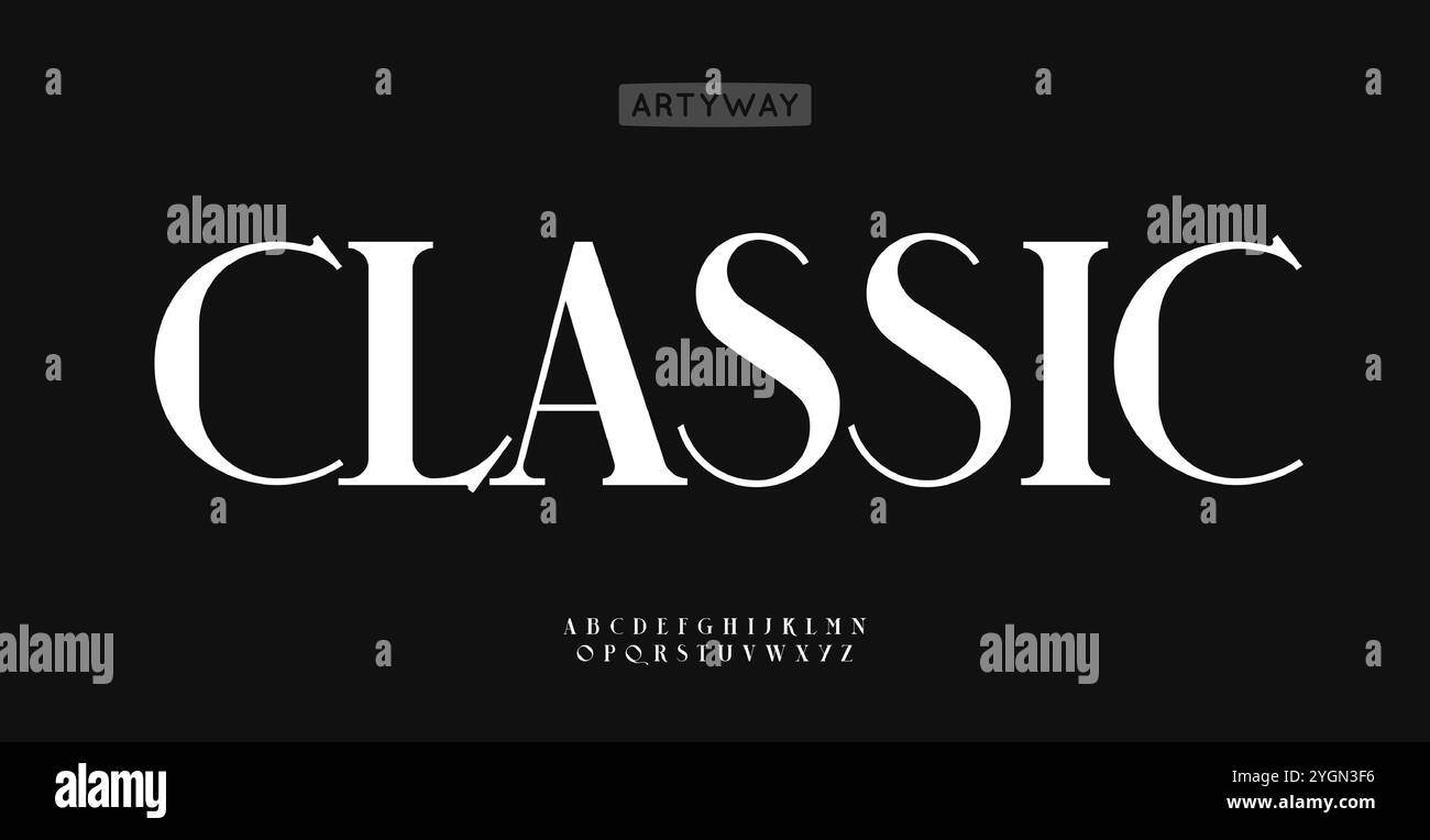 Stylish alphabet Black and White Stock Photos & Images - Alamy