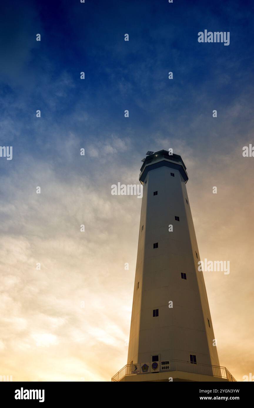 The white tower of the Tanjung Batu Tarakan lighthouse - Indonesia ...
