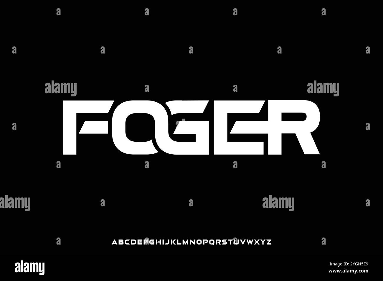 Strong bold modern ligature alphabet display font vector. Futuristic ...