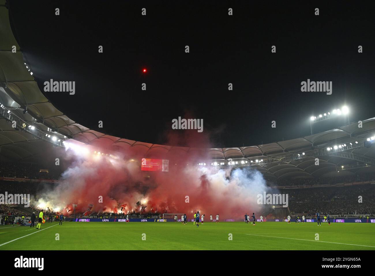 Bengalos, pyrotechnics, pyro, fireworks, Cannstatter Kurve, fan block ...