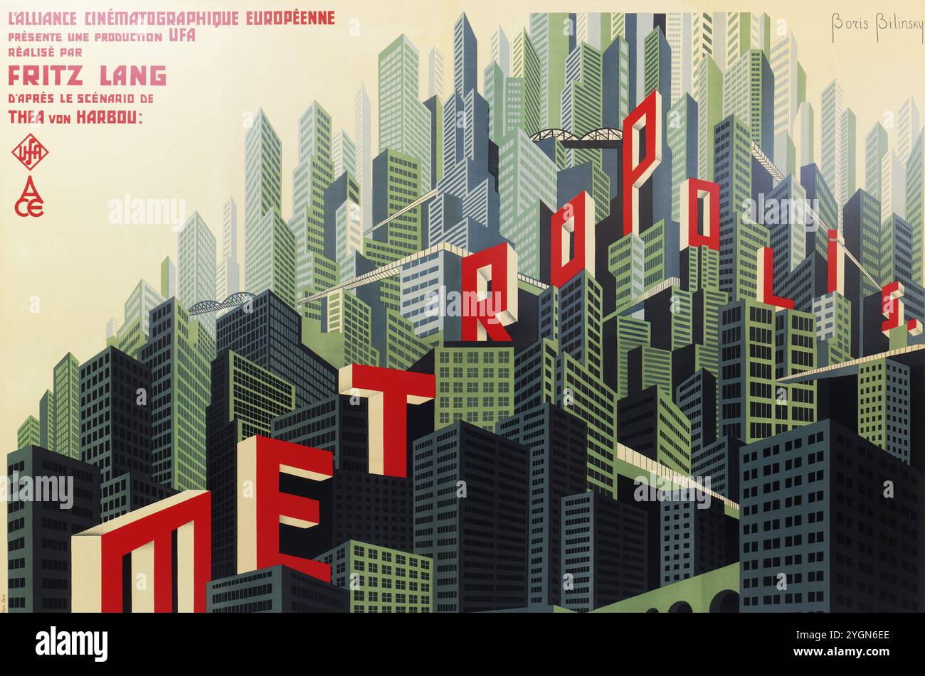 Film poster for the Ufa film Metropolis by Fritz Lang, French version Stock Photo - Alamy