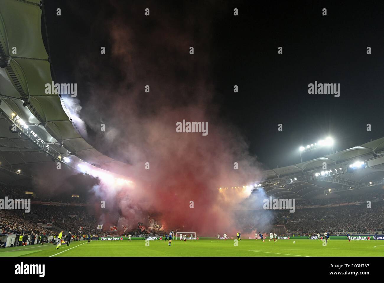 Bengalos, pyrotechnics, pyro, fireworks, Cannstatter Kurve, fan block ...