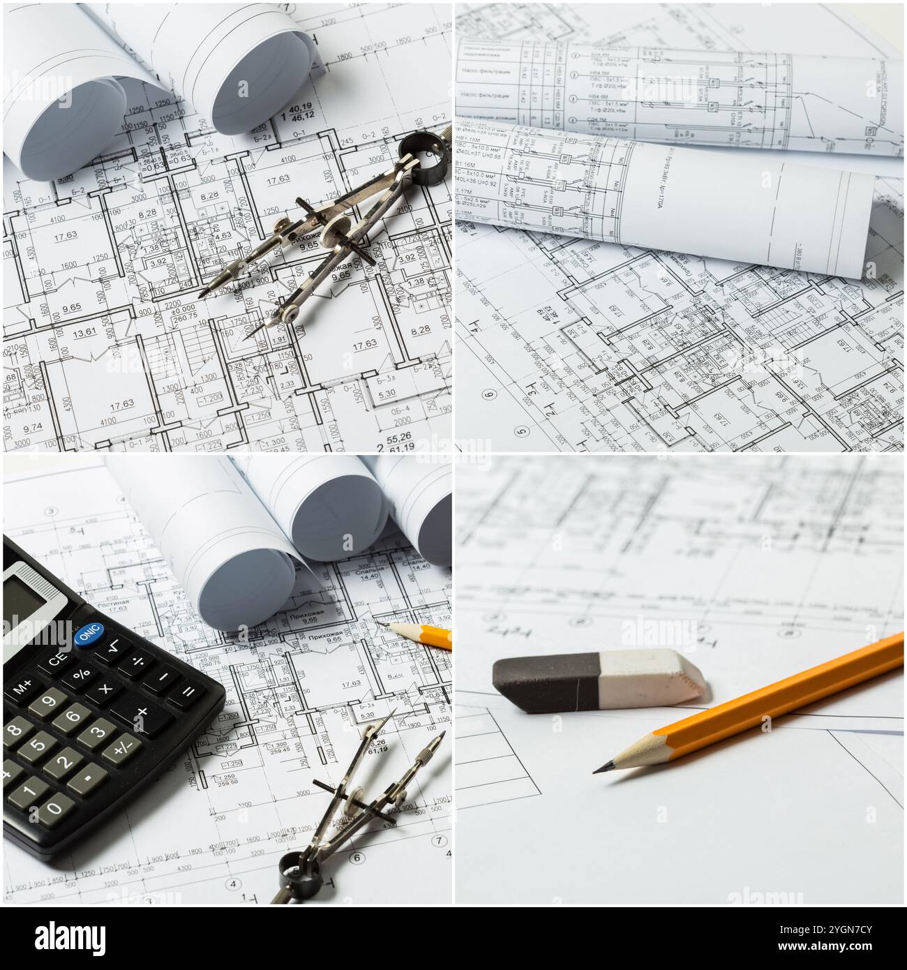 Collage of photos of drawings Stock Photo - Alamy