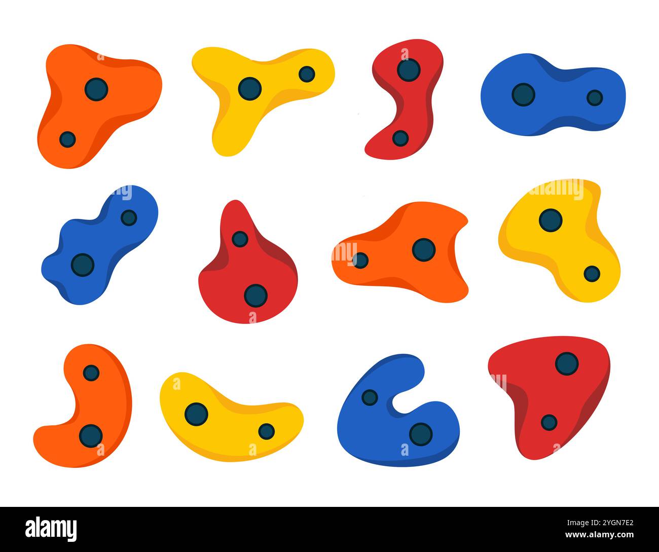 Climbing grips set. Climbing wall, climbing, bouldering, bouldering ...