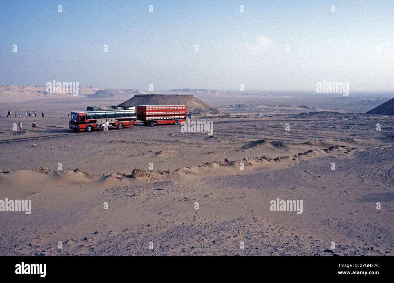 Rotel Tours, coach, break in the desert, Libyan Desert, Egypt, Africa ...