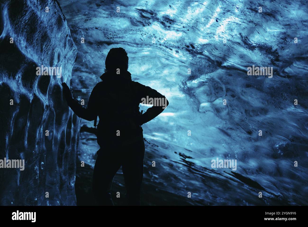 Human features on the background of ice cave in Iceland Stock Photo - Alamy