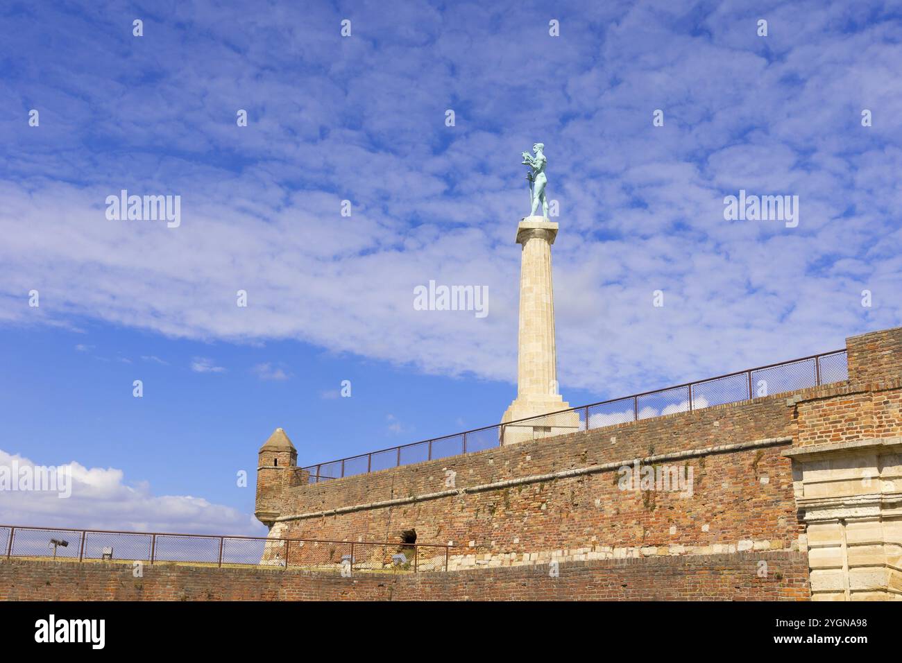 Pobednik monument and fortress Kalemegdan in Belgrade, Serbia, summer ...