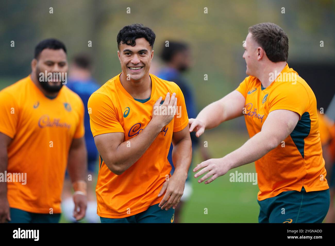 Australia's Joseph-Aukuso Sua'ali'i during a team run at The Lensbury ...