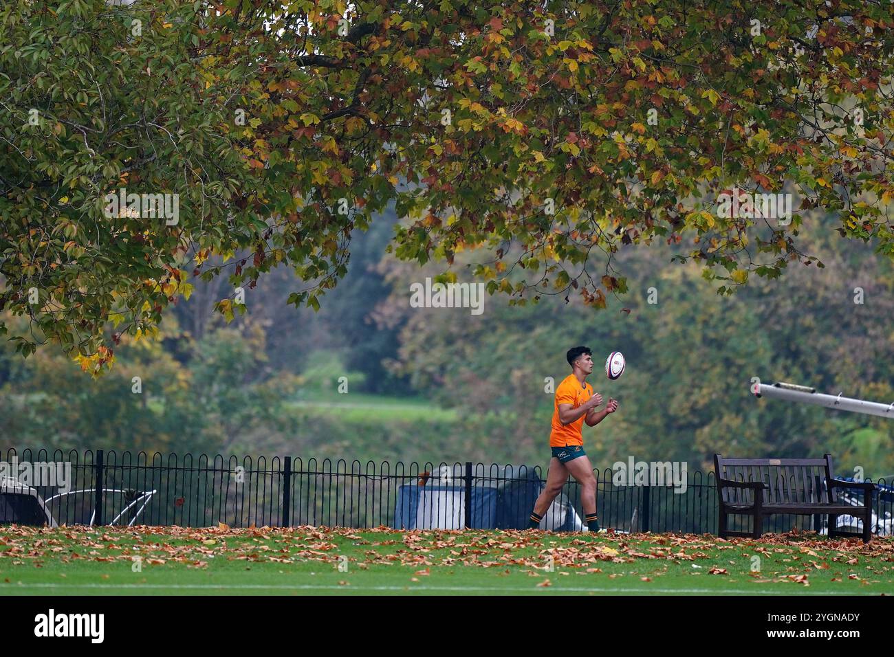 Australia's Joseph-Aukuso Sua'ali'i during a team run at The Lensbury ...