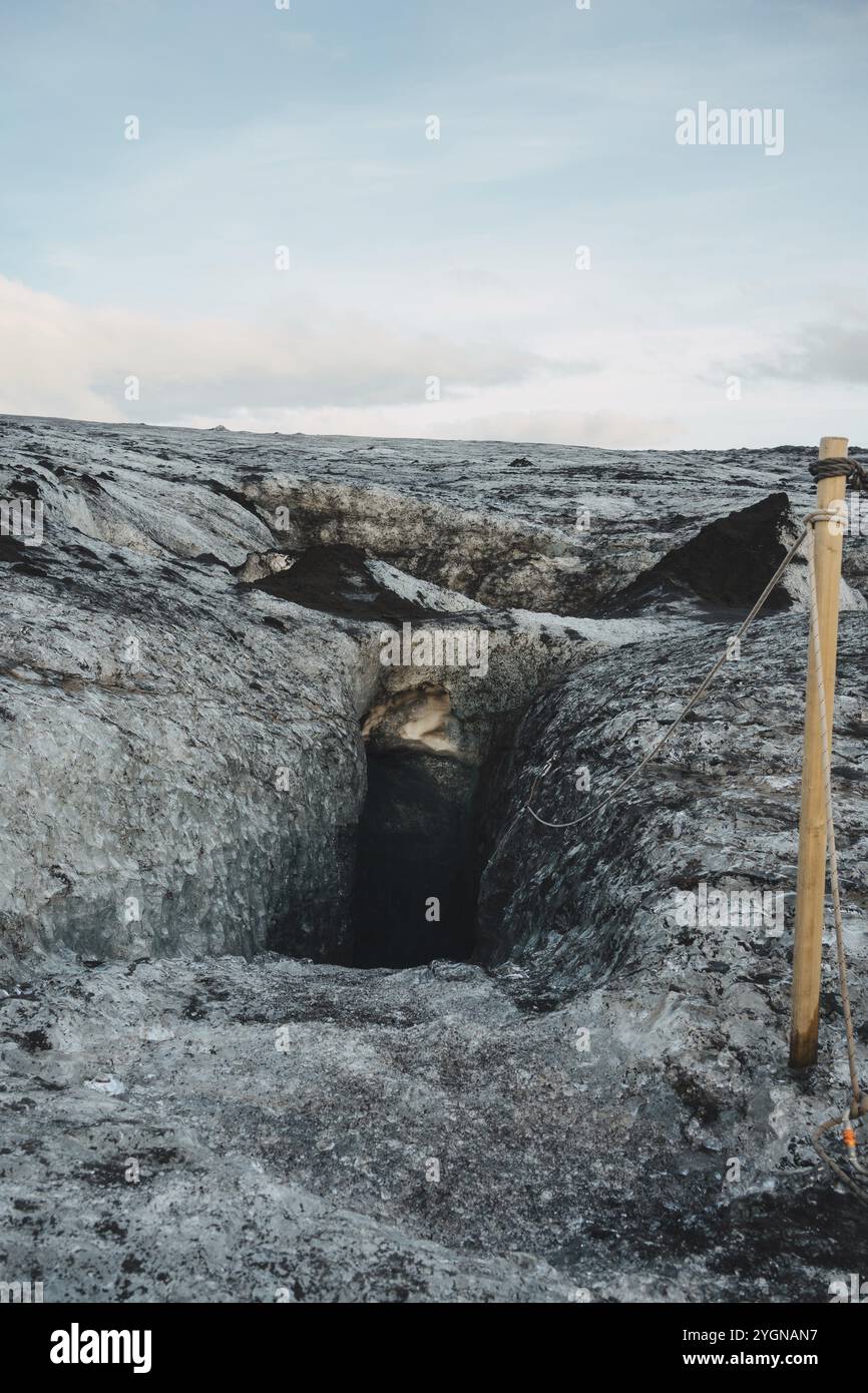 Ice cave entrance from outside, Iceland during winter Stock Photo - Alamy